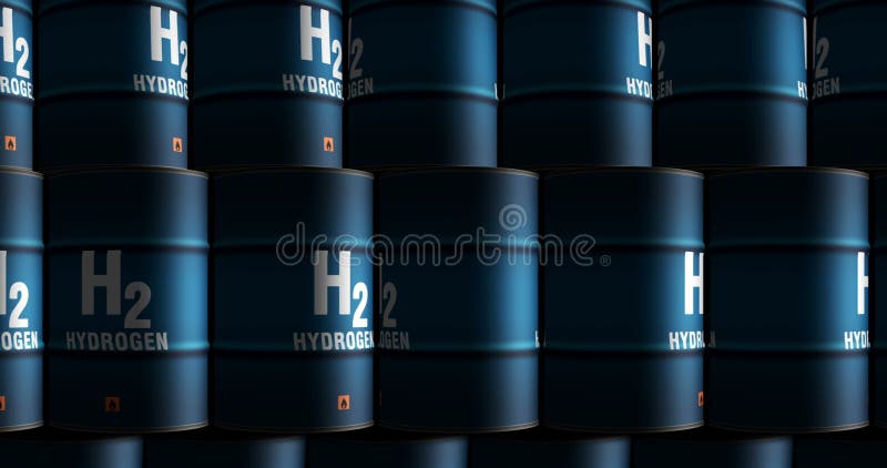 Hydrogen Zero Emissions Fuel Barrels in Row Endless Stock Video - Video ...