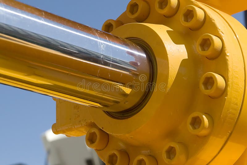 Hydrolic Piston stock image. Image of greasy, steel, excavator - 4941743