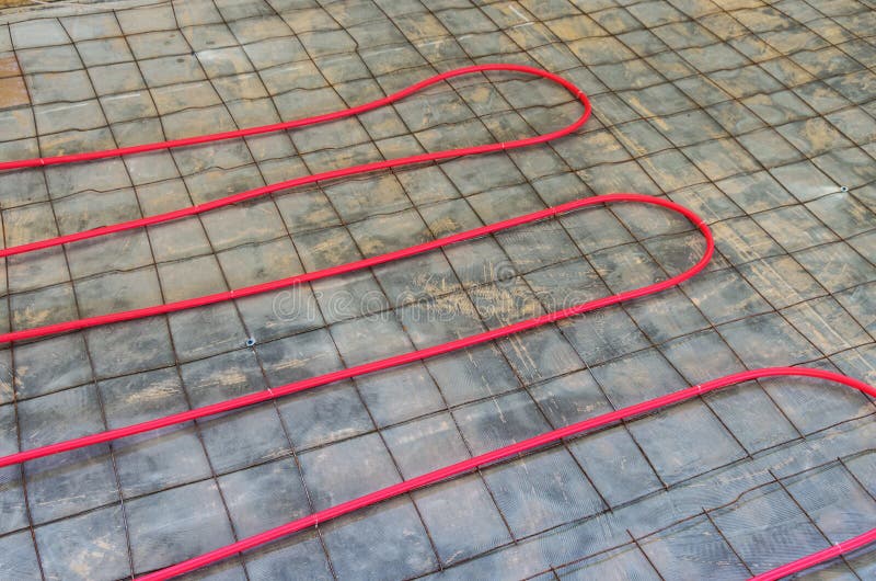 Hydronic Heat Piping Installation Stock Image - Image of pipe, wire ...