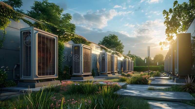 Hydropanel Installation in a Greenery Setting. Generative by AI Stock ...