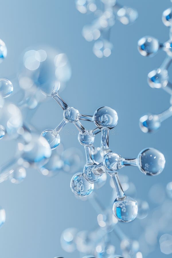 Hydrophobic Molecules and Water Droplets Interaction Stock Photo ...