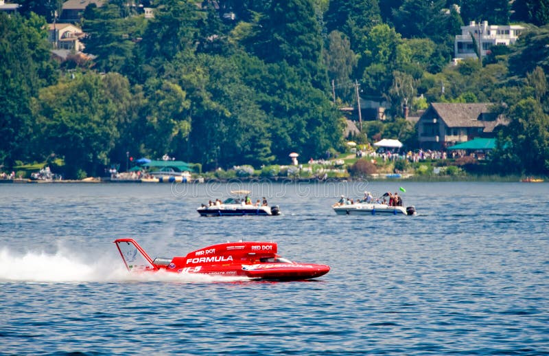 Hydroplane racing on lake editorial photo. Image of sunday - 5994386