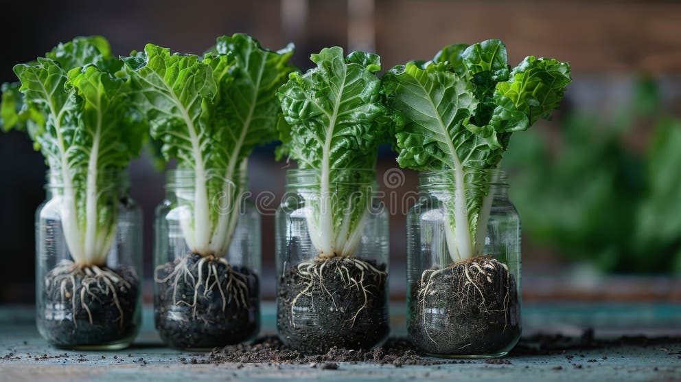 Hydroponic Collards with Roots in Glass. Biotechnology, Science of ...