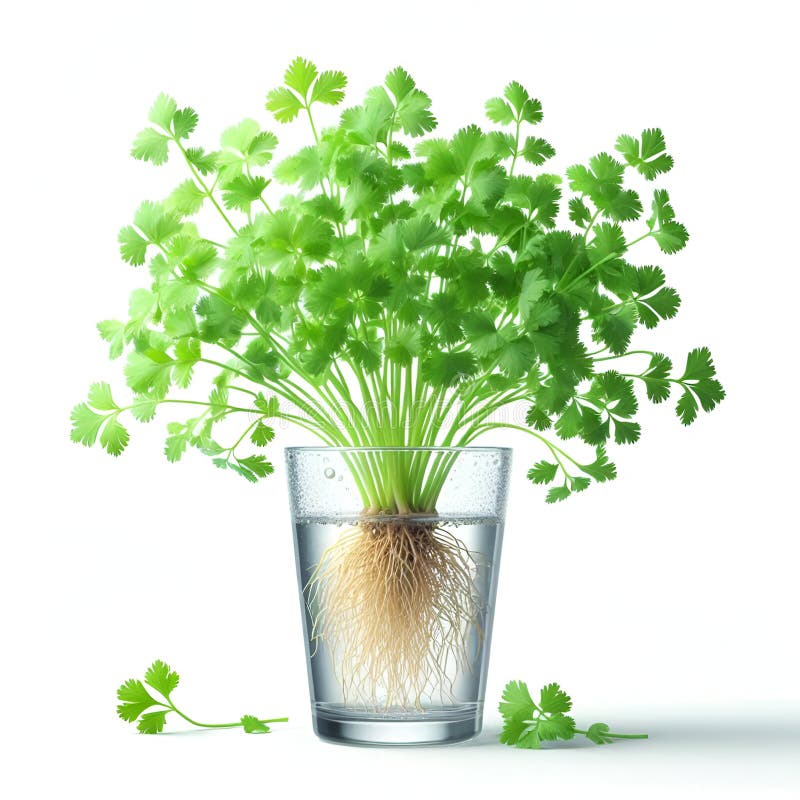 Hydroponic Coriander: Pure and Isolated, Generative AI. Stock Illustration - Illustration of ...