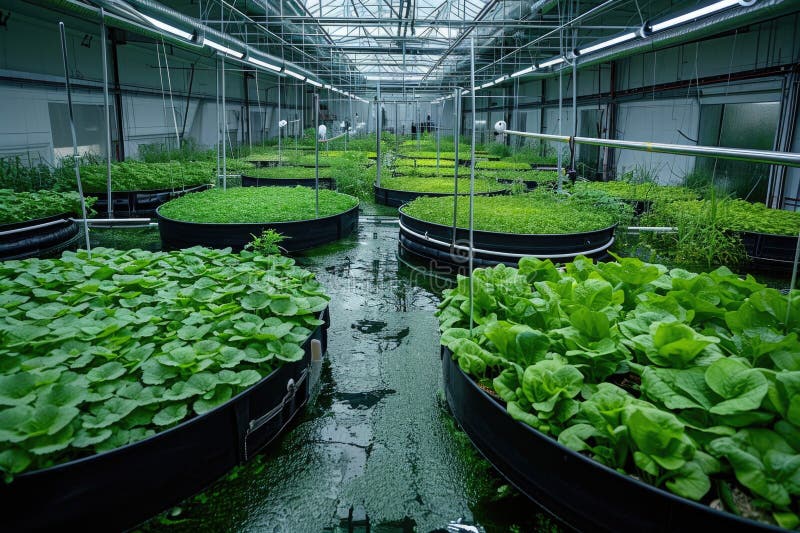 Hydroponic Farm with Lush Greenery in an Indoor Setting. Stock Image ...
