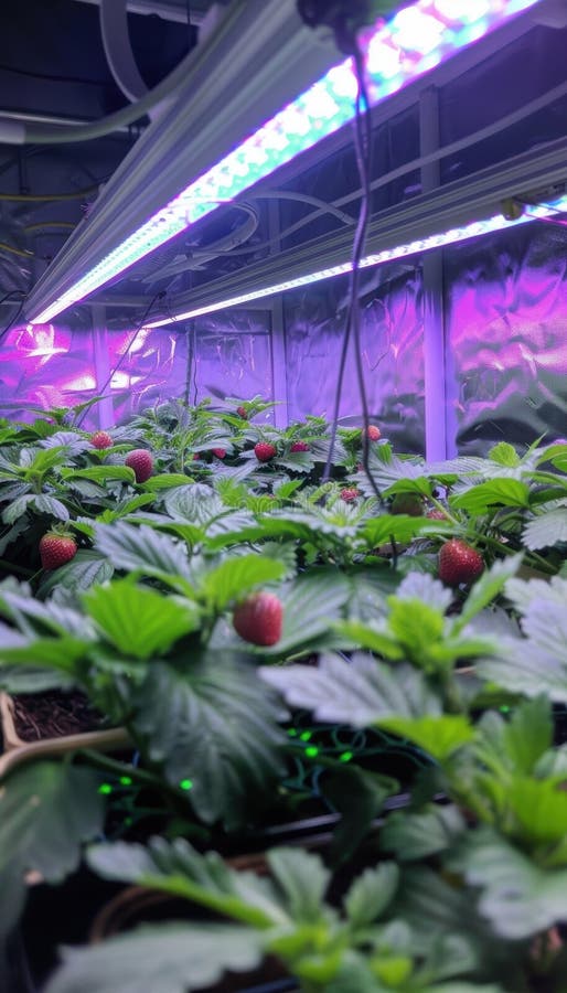 Hydroponic Greenhouse: Strawberry Cultivation with LED Lighting and ...