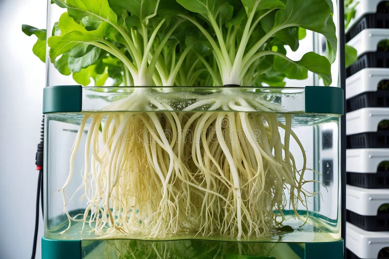 Hydroponic Lettuce Roots in Nutrient Solution Stock Illustration ...