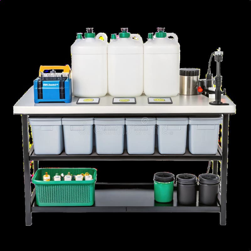 Hydroponic Nutrient Mixing Bench Isolated on Transparent Background ...
