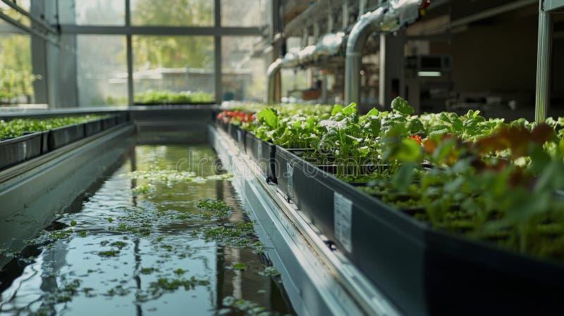 Hydroponic Plants Growing in Modern Greenhouse System Stock ...