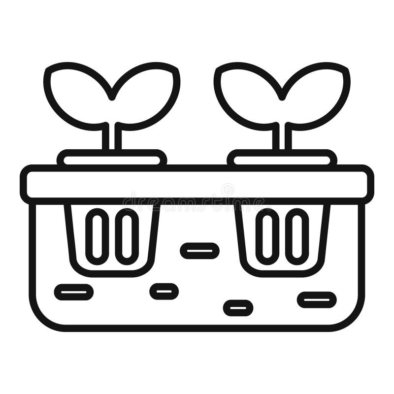 Hydroponic System Growing Plants Icon, Hydroponics Plants Thin Line ...