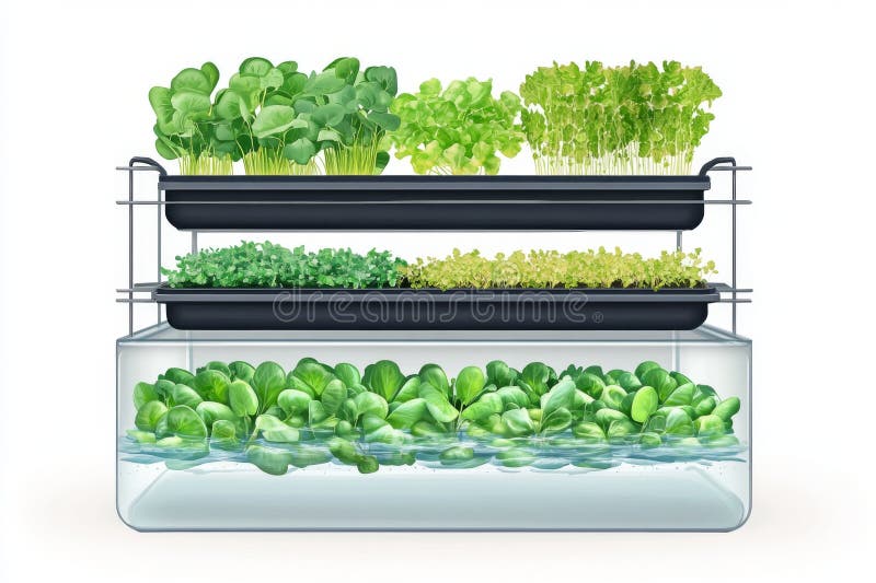 Hydroponic System Growth Process Stock Illustration - Illustration of ...