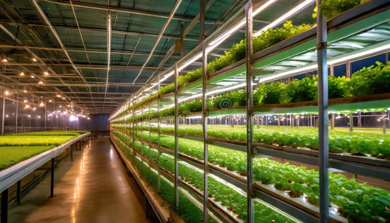 A Hydroponic Vertical Farm. Generated with AI Stock Illustration ...