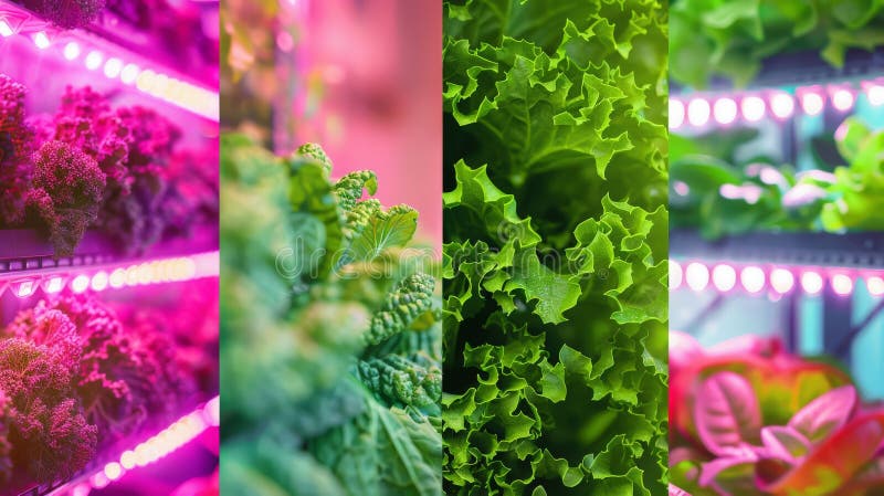 Hydroponic Vertical Farm Displaying Lush Greens Thriving Under Bright ...