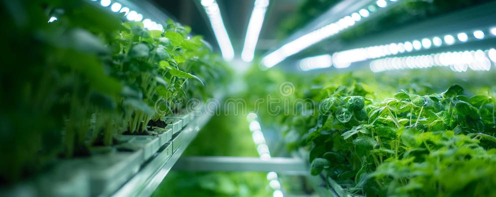 Hydroponic Vertical Farm Growing Fresh Produce in an Urban Setting. Utilizing Water-efficient ...
