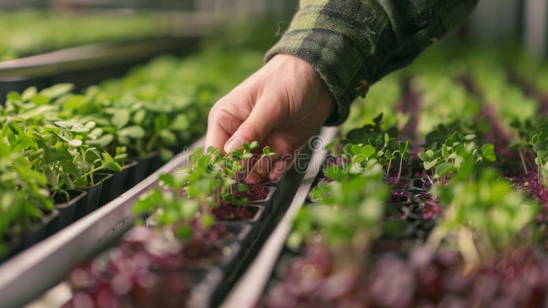 Hydroponic Vs. Soil-Based Microgreens Stock Illustration - Illustration ...