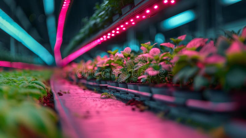 Hydroponics Engineer Examining Plants in High-Tech Farm Stock ...