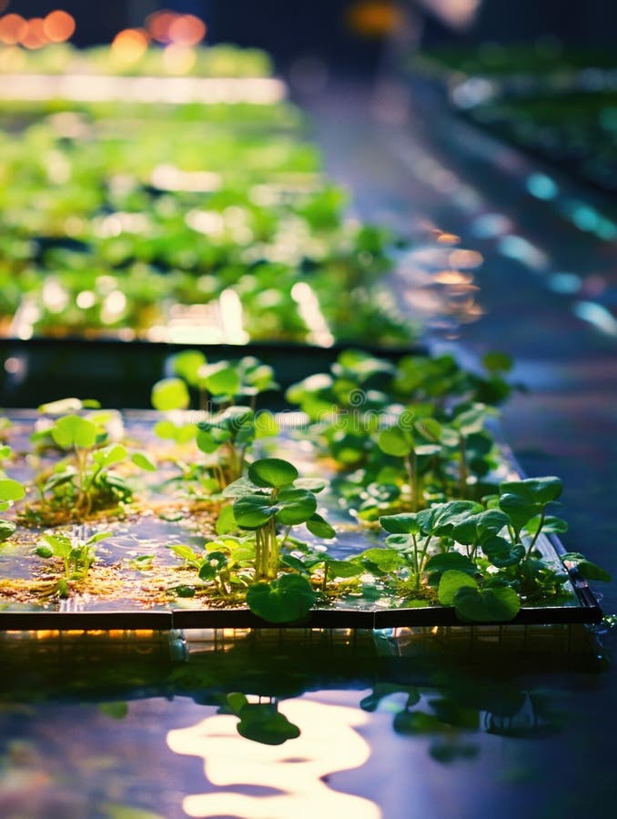 Hydroponics Farming with Plant Growth Medium and Nutrient Solution ...