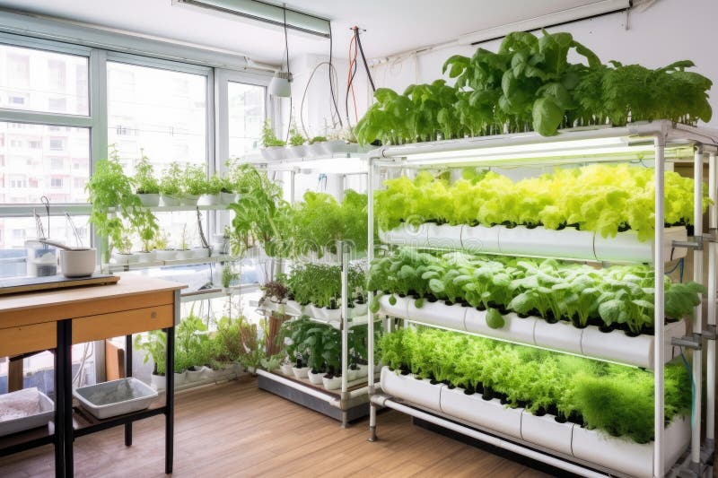 Hydroponics Garden Inside a Modern House Stock Photo - Image of design ...