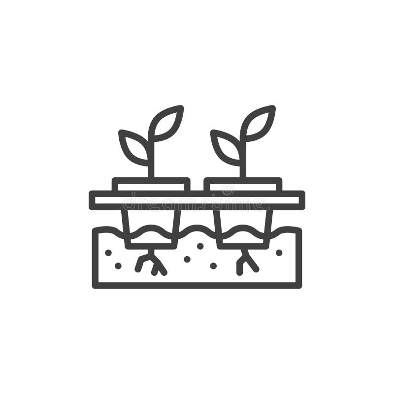 Hydroponics Growing System Line Icon Stock Vector - Illustration of ...