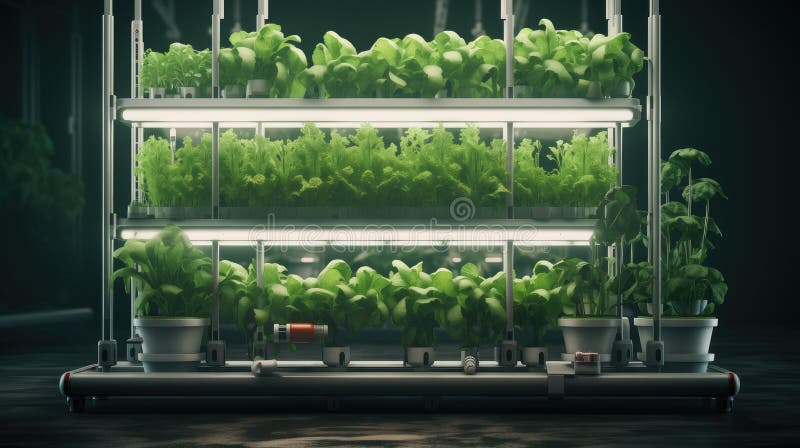 A Hydroponics Rack Supporting a Water Field Where Vegetables Thrive in ...