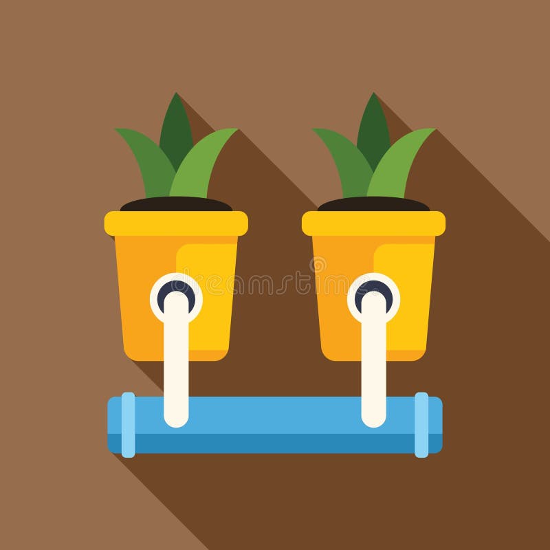 Hydroponic Method of Growing Plants with Water Pipe and Pots Stock ...