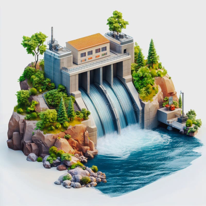 Hydropower Concept Small Waterfall Flowing Natural Energy Source Eco ...