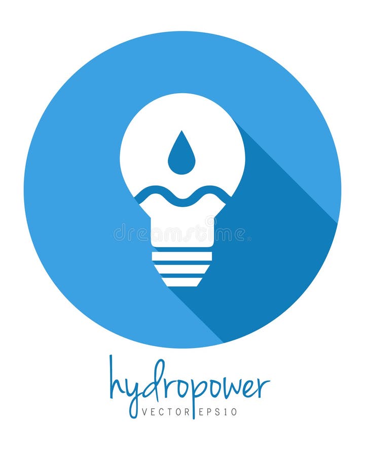 Hydropower Concept with Waterdrop and Lightbulb Stock Vector ...