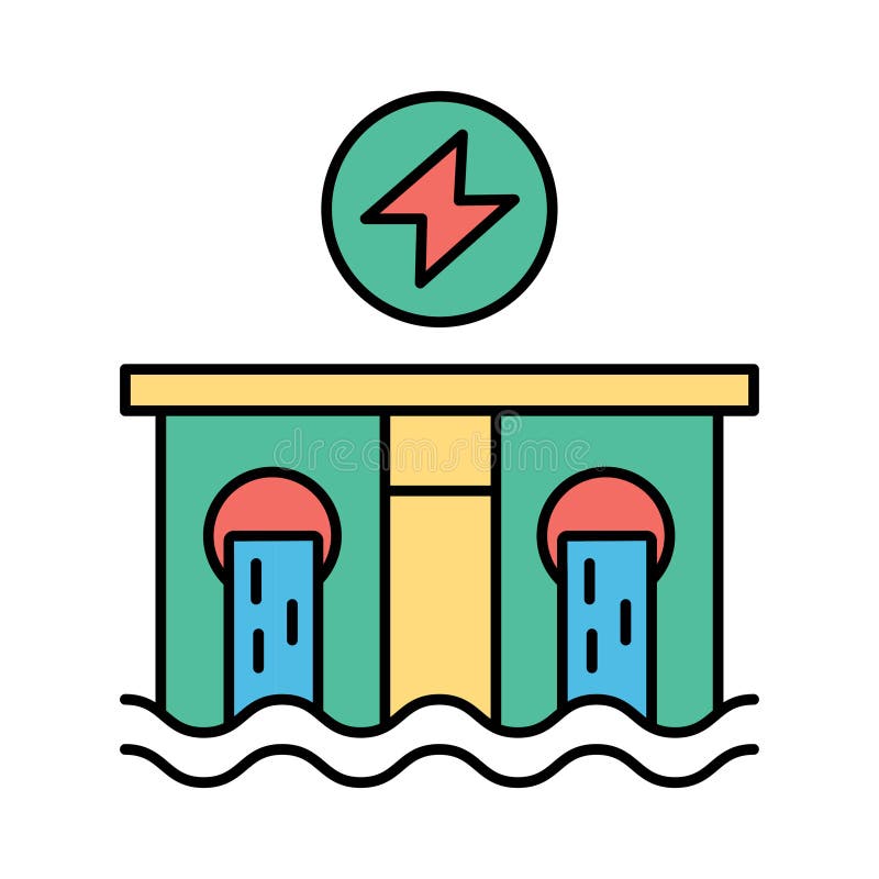 Hydropower Line Vector Icon Easily Modified Stock Vector - Illustration ...