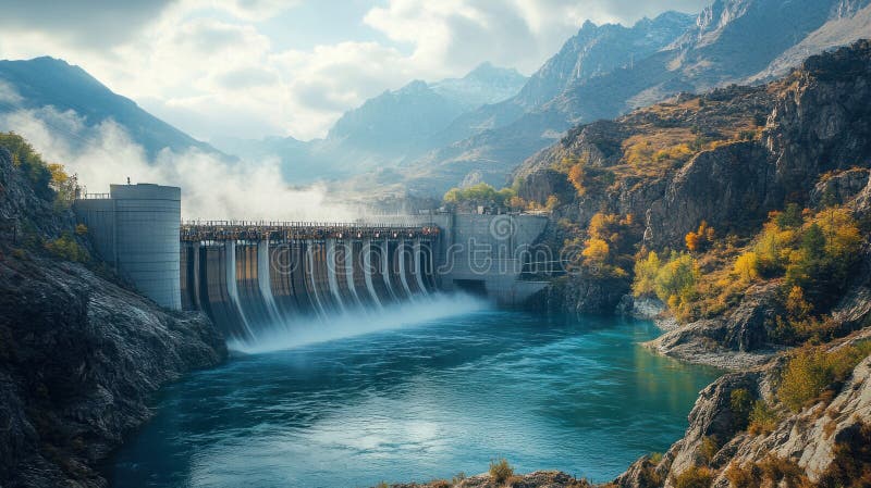 Hydropower Plant, a Hydropower Plant Located in a Rugged Mountain Gorge ...