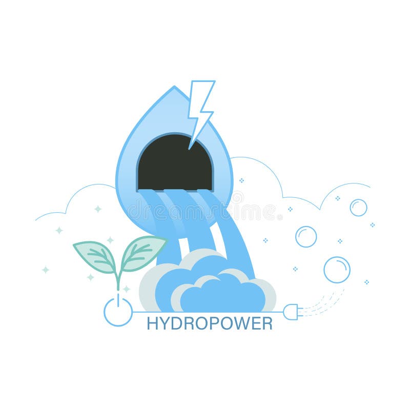 Hydropower Clean Energy stock vector. Illustration of background ...