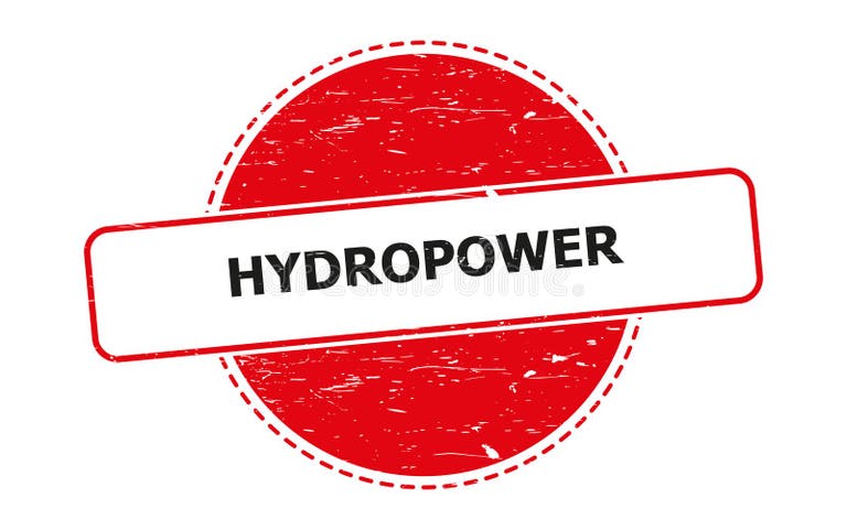 Hydropower stamp on white stock illustration. Illustration of white ...