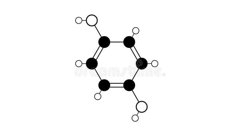 Hydroquinone Molecule, Isolated Molecular Model. 3D Rendering Stock ...