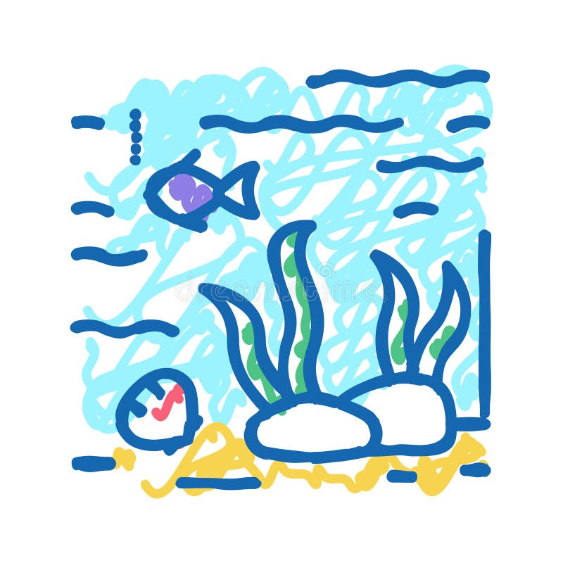 Hydrosphere Ecosystem Icon Doodle Illustration Stock Vector ...