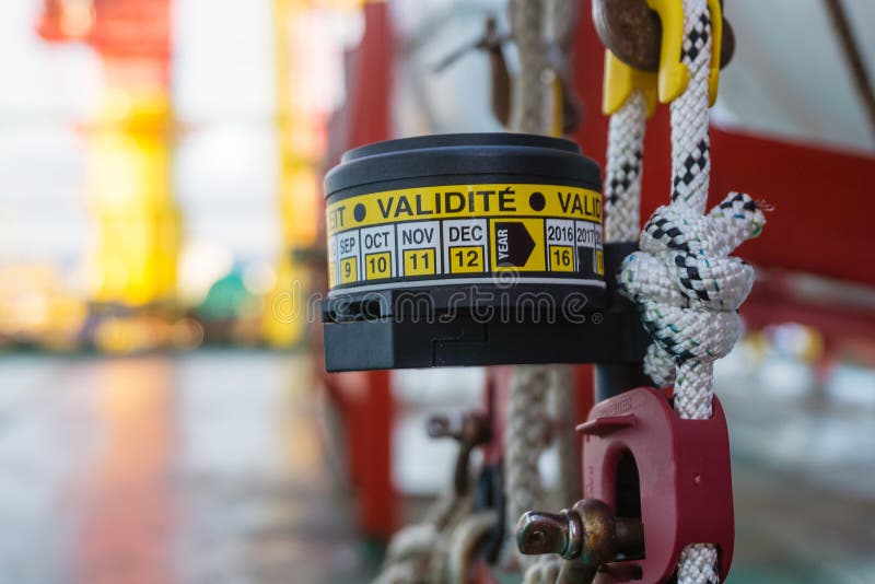 A Hydrostatic Release Device on a Life Raft Stock Image - Image of ...