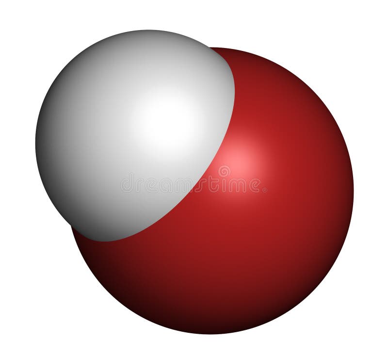Hydroxide Anion, Chemical Structure. 3D Rendering Stock Illustration ...