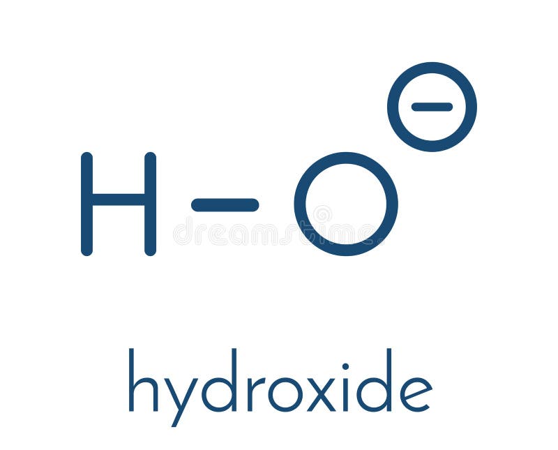 Hydroxide-anion Chemische Structuur. Skeletformule. Vector Illustratie ...