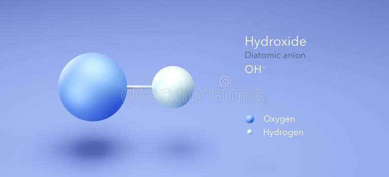 Hydroxide, Molecular Structures, Diatomic Anion, 3d Model, Structural ...