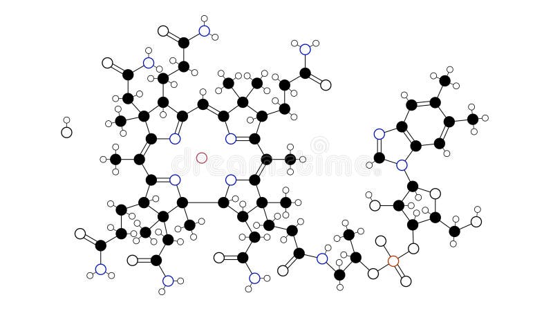 Hydroxocobalamin Molecular Structure 3d, Flat Model, Vitamin B12a ...