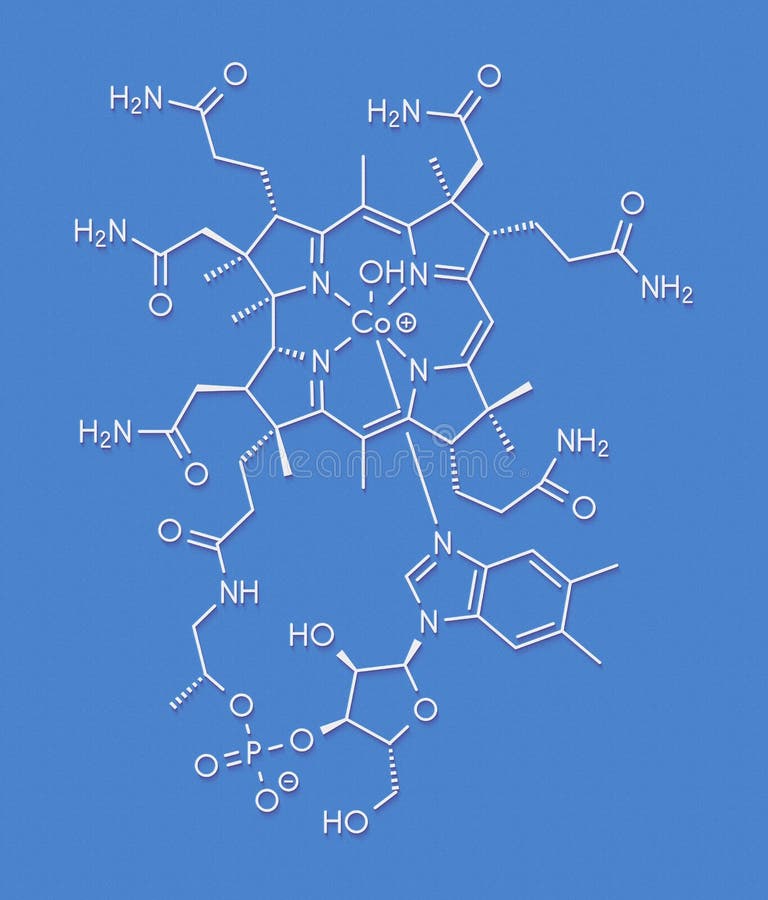 Hydroxocobalamin Vitamin B12 Molecule. Often Given Therapeutically in ...