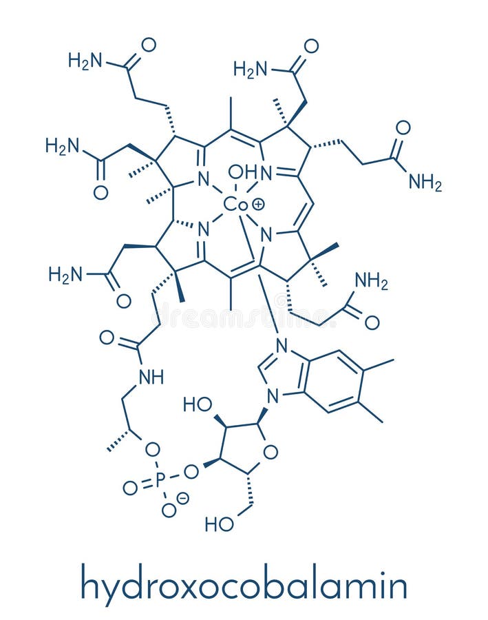 Hydroxocobalamin Vitamin B12 Molecule. Often Given Therapeutically in ...
