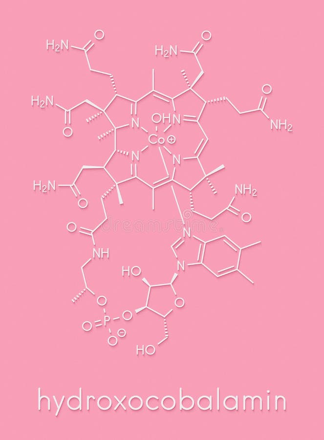 Hydroxocobalamin Vitamin B12 Molecule. Often Given Therapeutically in ...