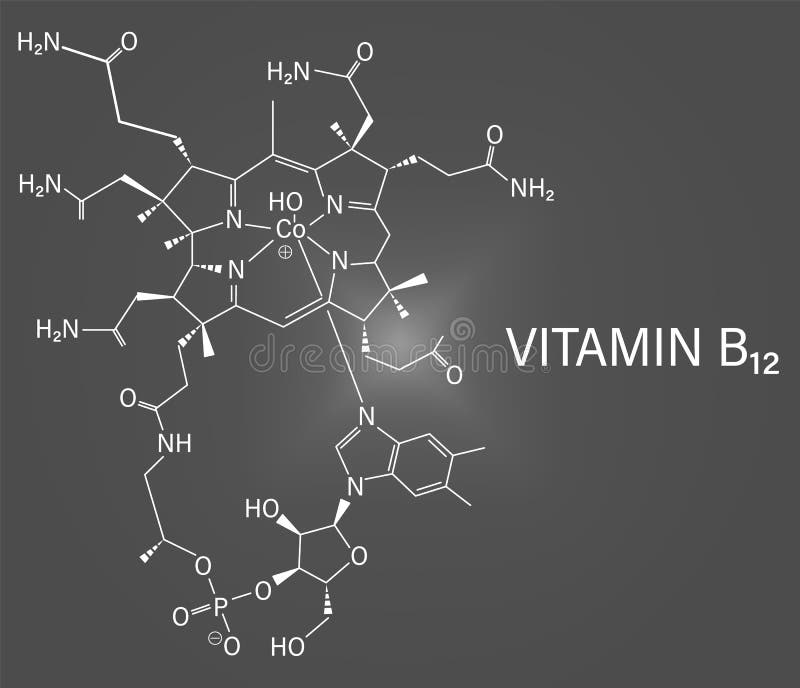 Hydroxocobalamin Molecule, Structural Chemical Formula, Ball-and-stick ...