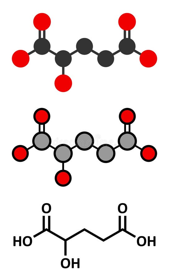 2-hydroxyglutarate Molecule Stock Vector - Illustration of compound ...