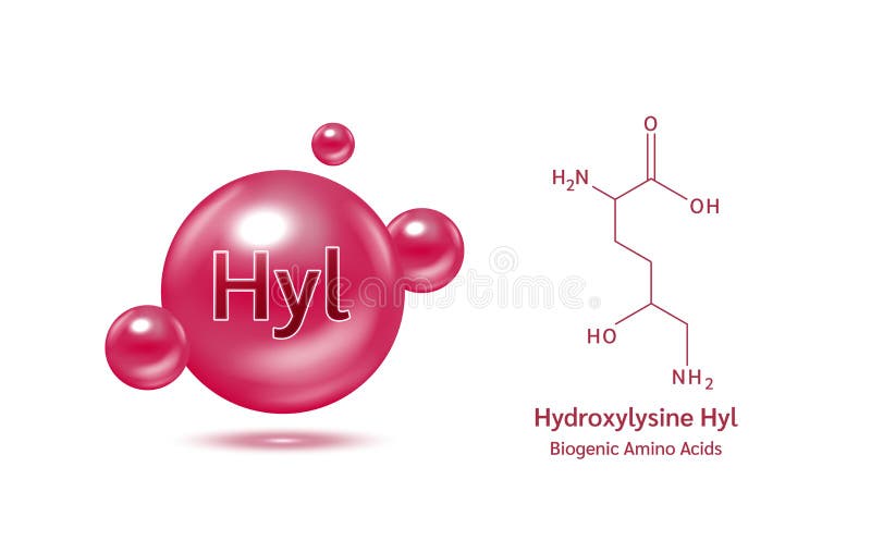 Important Amino Acid Hydroxylysine Hyl and Structural Chemical Formula ...