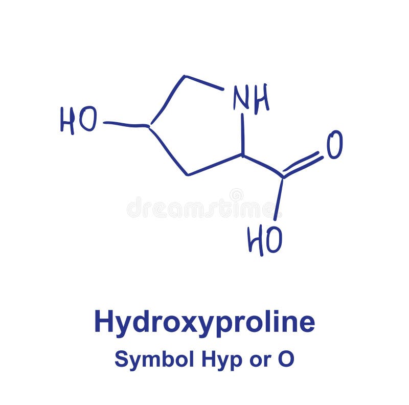 Hydroxyproline Chemical Structure. Vector Illustration Hand Drawn Stock ...