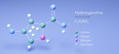 Hydroxyproline, Molecular Structures, Amino Acid, 3d Model, Structural ...