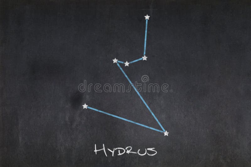 Hydrus Constellation Drawn on a Blackboard Stock Photo - Image of chalk ...