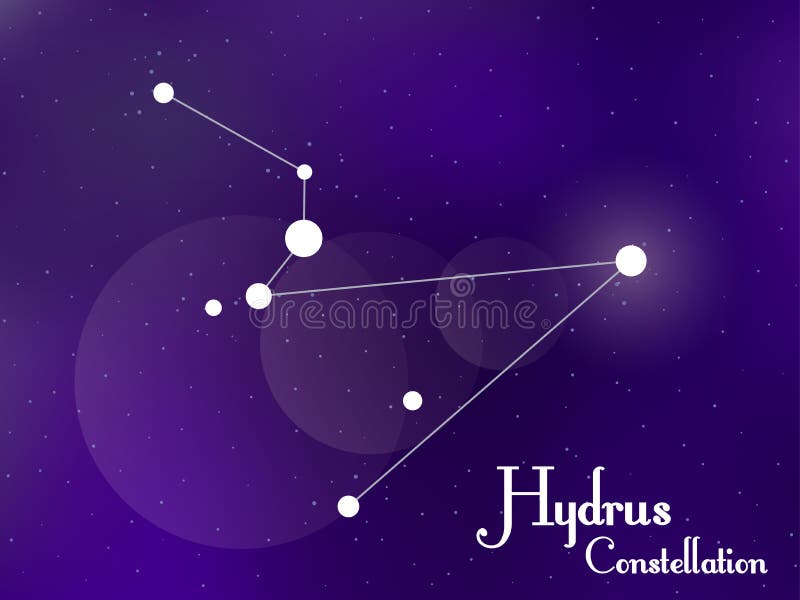 Hydrus Constellation. Starry Night Sky. Zodiac Sign. Cluster of Stars ...
