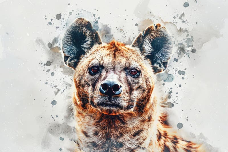 A Hyena Depicted in Watercolor Style, a Unique Illustration Stock Image ...