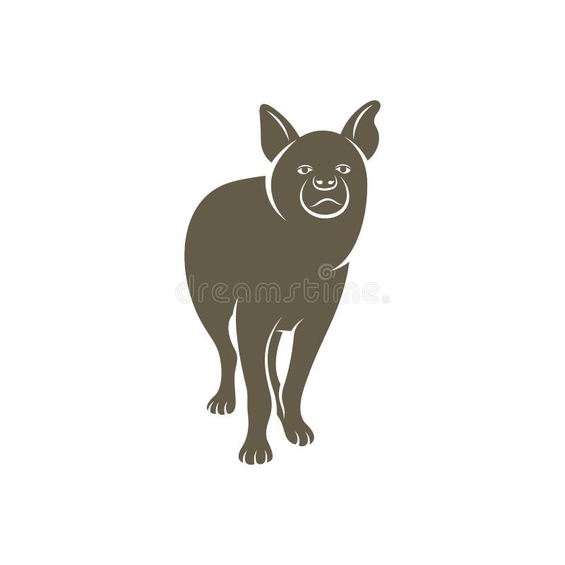 Hyena Symbol with Silhouette Style Stock Vector - Illustration of ...